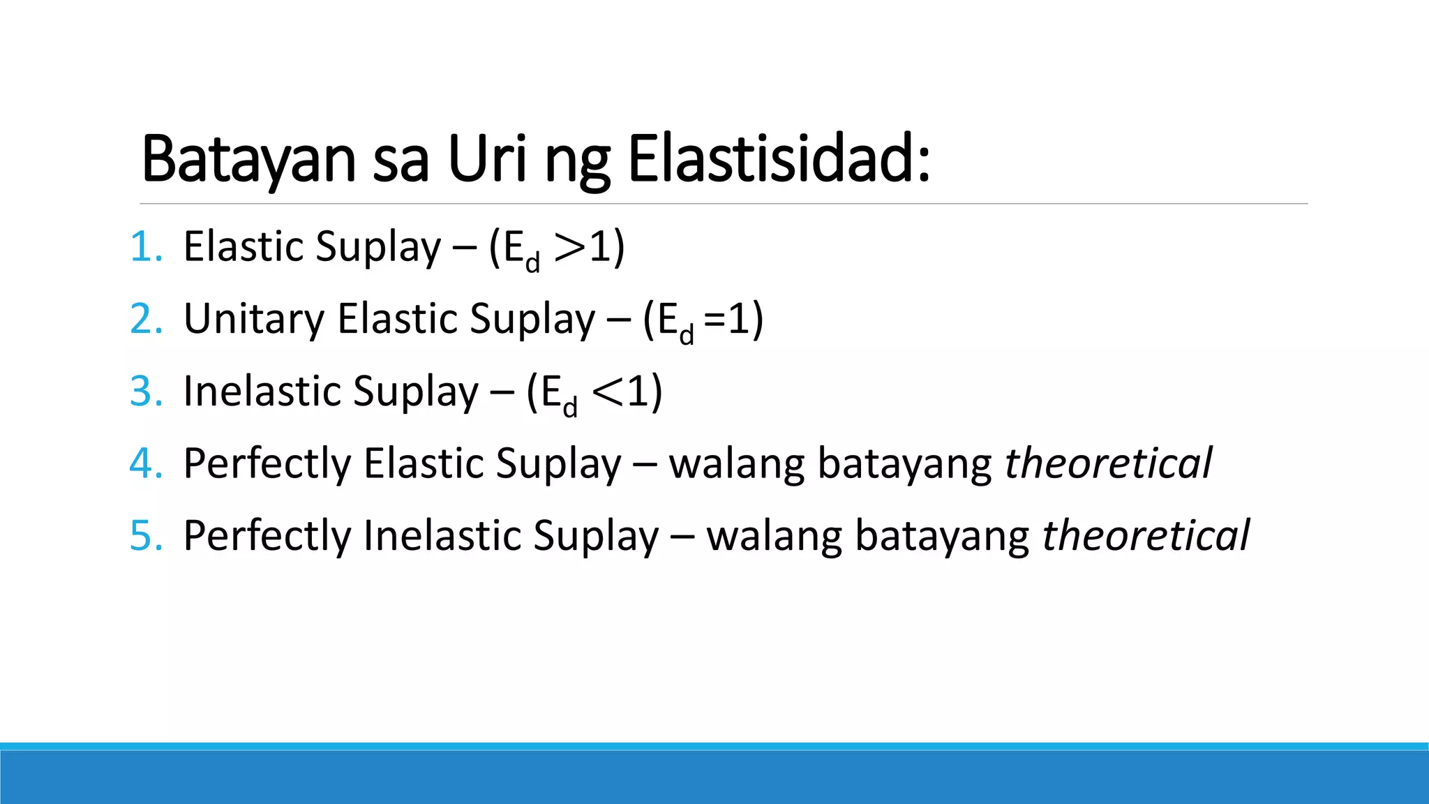 Elasticity of Supply (Filipino) | PPTX