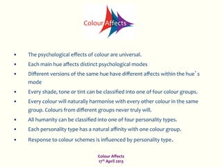Colour Psychology - Angela Wright, Colour Affects | PDF