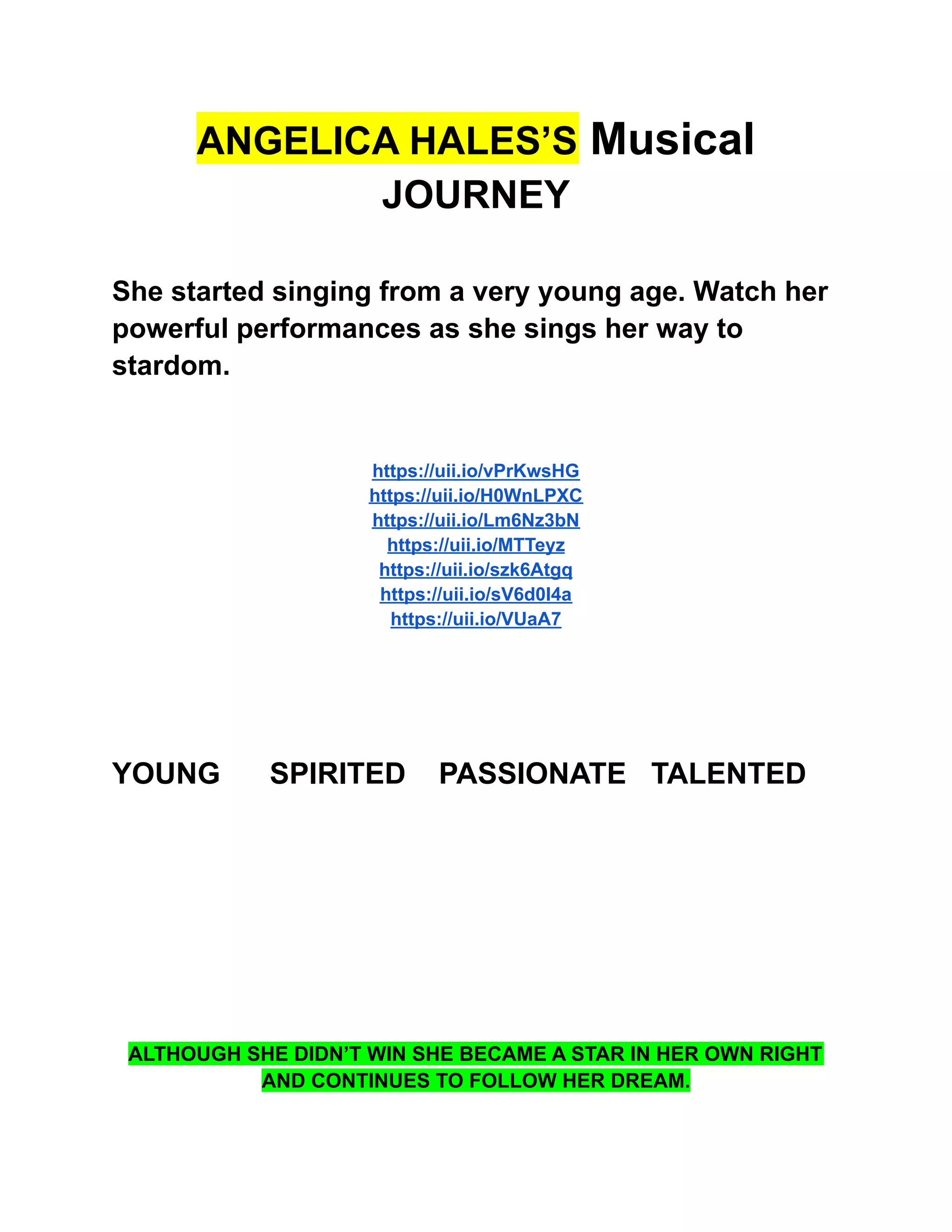 Angelica's musical journey | PDF