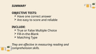 Comprehensive Guide to Developing and Constructing Objective Tests | PPTX