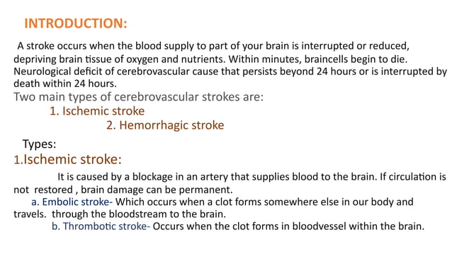 Cerebrovascular stroke CVS introduction, pathophysiology, case presentation and treatment.pptx