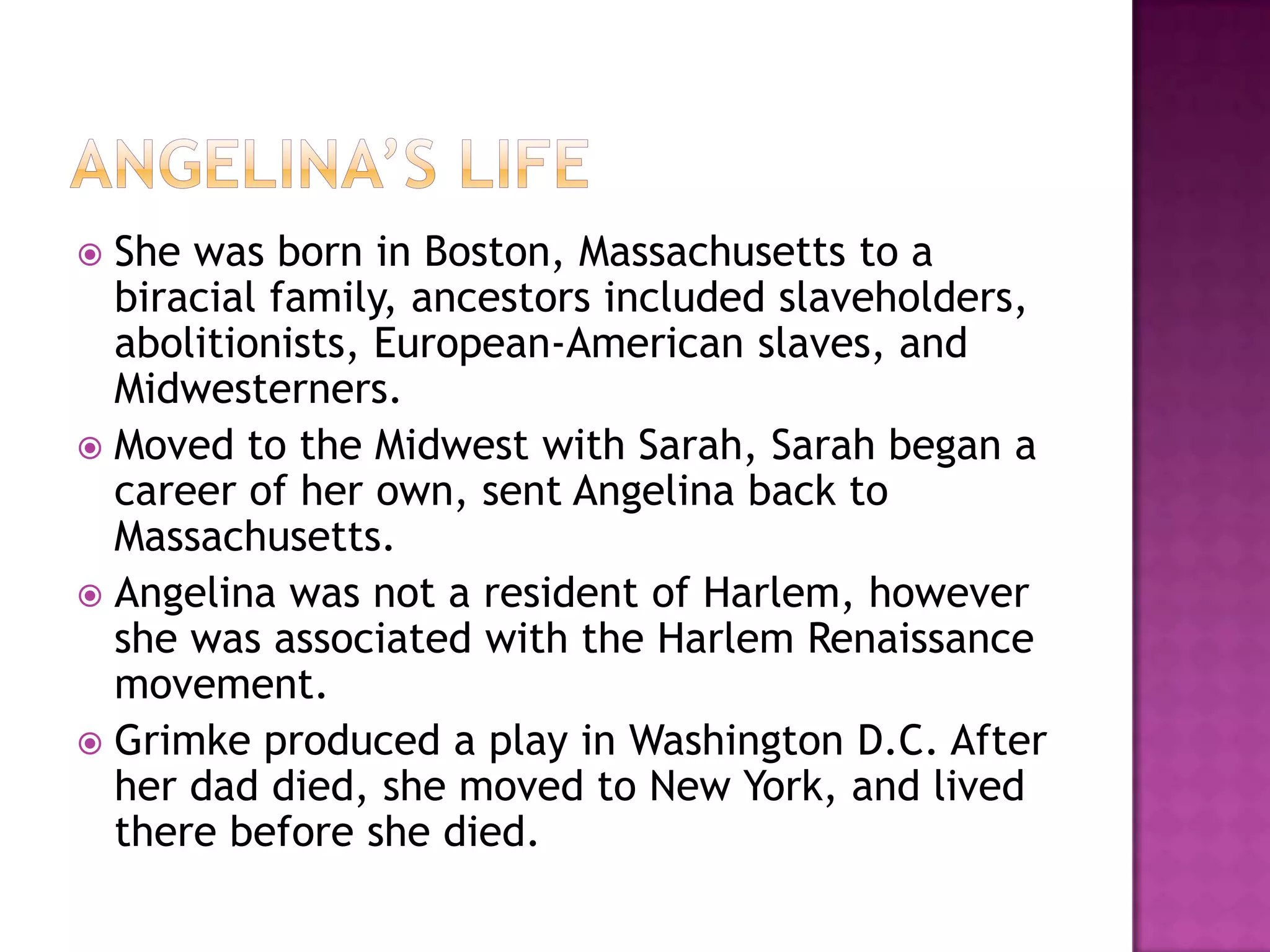 Angelina Weld Grimke | PPT