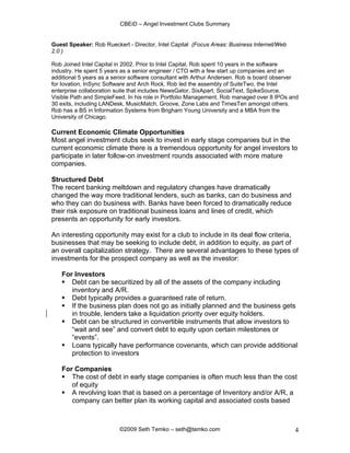 Angel Investment Clubs Summary | PDF
