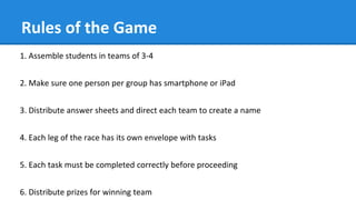 The amazing library race: using problem-based learning and assessment ...