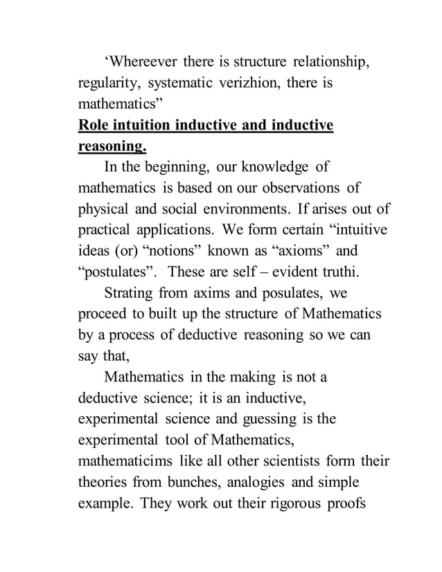 Nature ,Scope,Meaning and Definition of Mathematics | DOCX ...