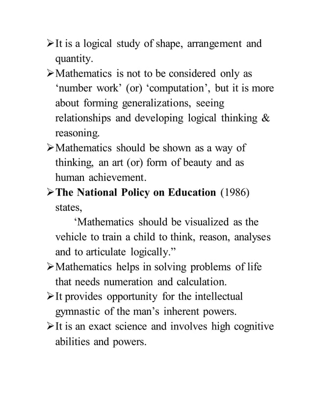 Nature ,Scope,Meaning and Definition of Mathematics | DOCX | Educational Assessment | Education
