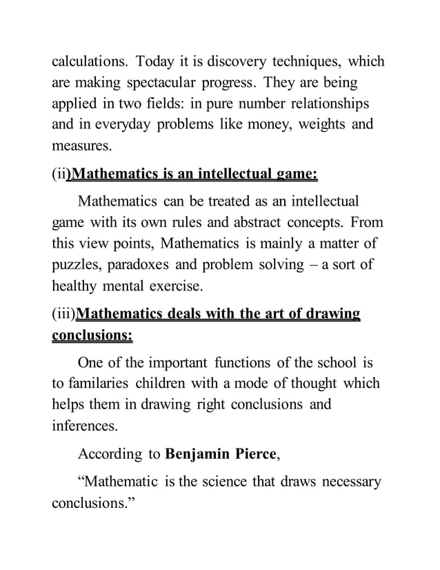 Nature ,Scope,Meaning and Definition of Mathematics | DOCX | Educational Assessment | Education