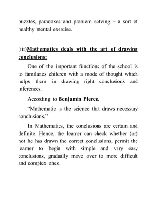 Nature ,Scope,Meaning and Definition of Mathematics pdf 4 | DOCX