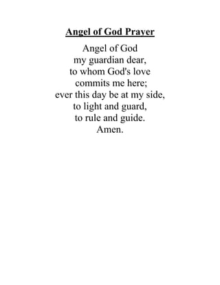 Angel of god prayer | DOCX