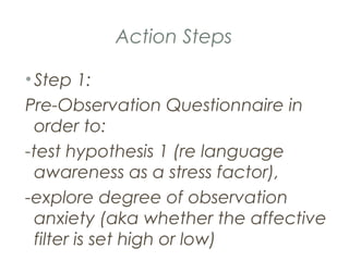 Lowering Observee Teachers' Affective Filter | PPT