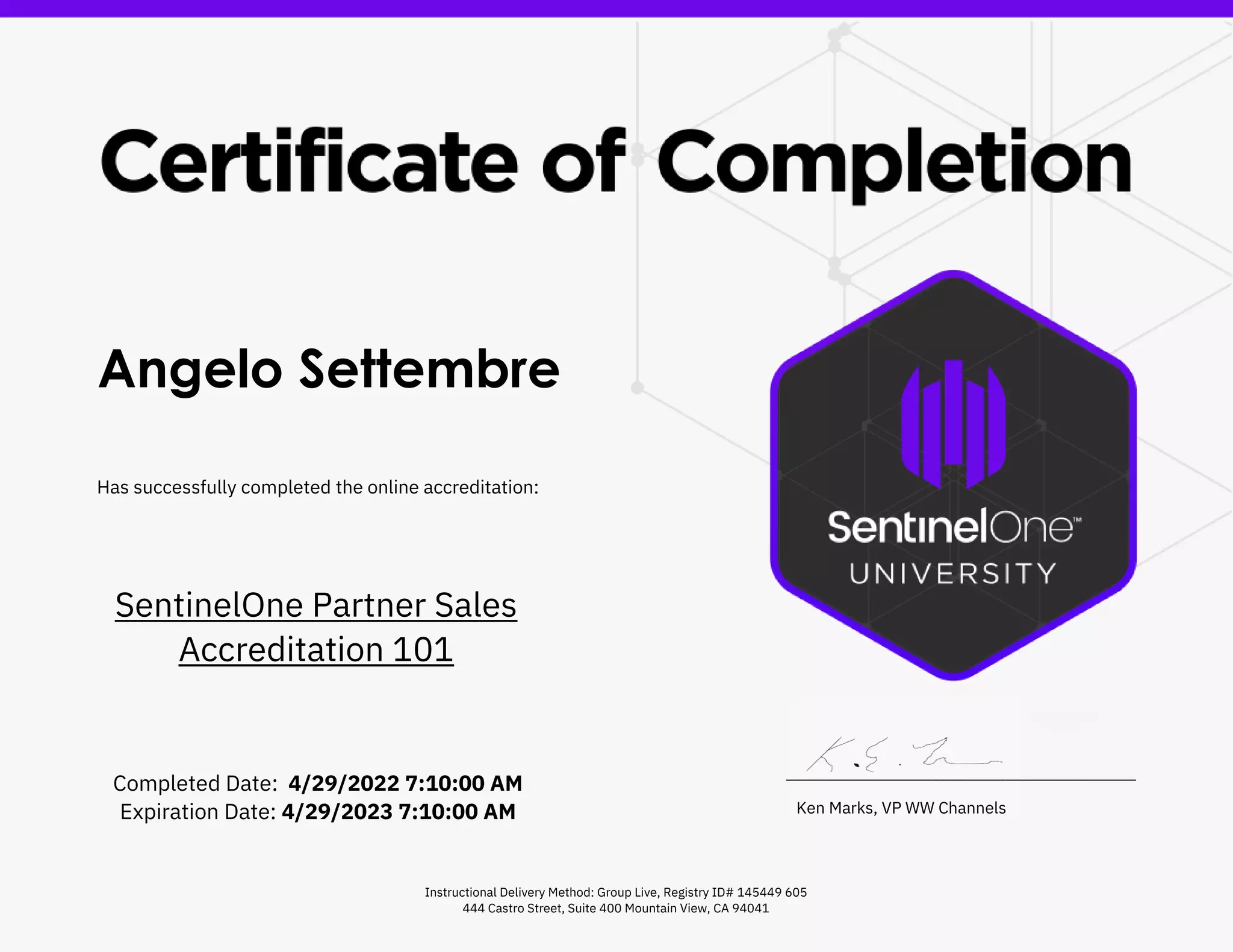 SentinelOne Partner Sales Accreditation 101 Certificate.pdf
