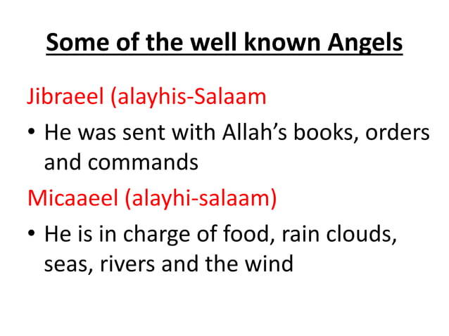 Common Angels In Islam | PPT