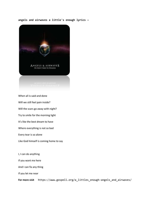 Angels and airwaves a little | PDF