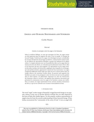 Angels And Humans Boundaries And Synergies | PDF