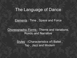 The Elements of Dance | PPTX