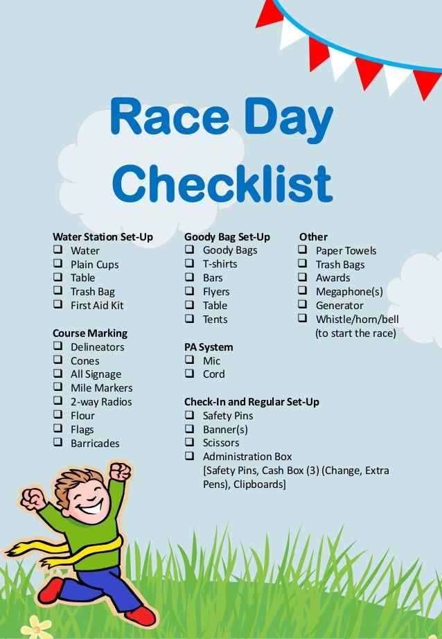 Organizing A Fun Run Checklist Rafa Organizing A Fun Run Checklist Rafa