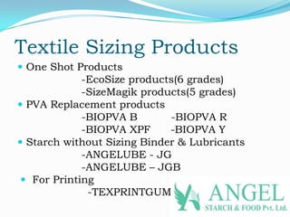 Modified Starch For Textile & Food | PPTX