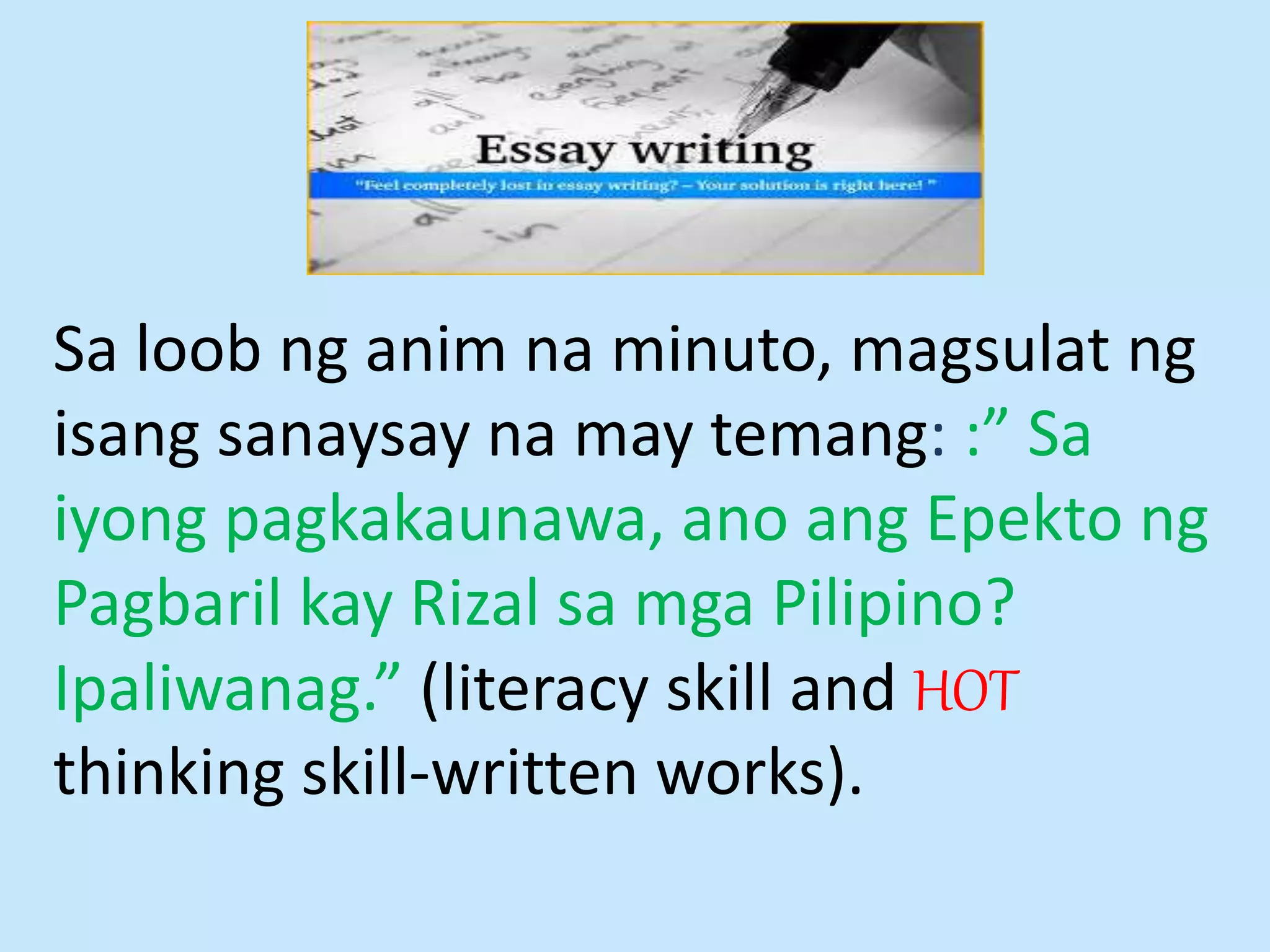 Ang Epekto ng Pagbaril kay Dr. Jose Rizal COT-RPMS Aligned | PPTX