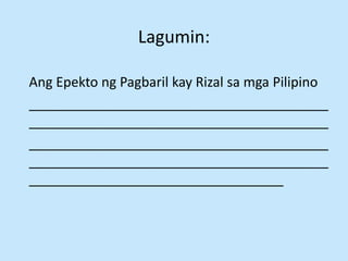 Ang Epekto ng Pagbaril kay Dr. Jose Rizal COT-RPMS Aligned | PPTX