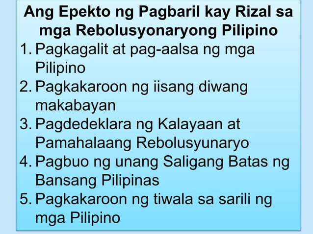 Ang Epekto ng Pagbaril kay Dr. Jose Rizal COT-RPMS Aligned | PPTX