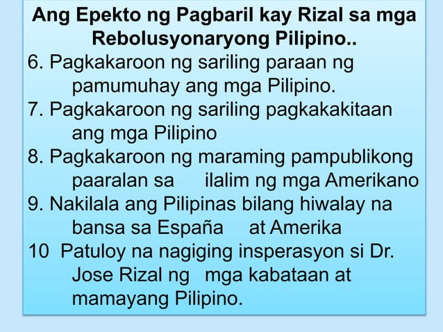 Ang Epekto ng Pagbaril kay Dr. Jose Rizal COT-RPMS Aligned | PPTX
