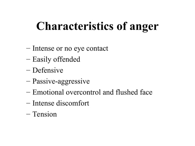 Anger and Aggression Management in psychiatric Mental Health Nursing | PPT