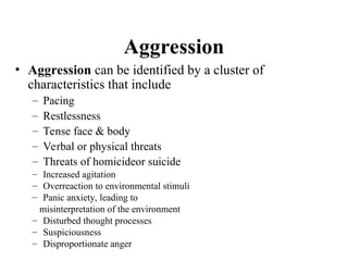 Anger and Aggression Management in psychiatric Mental Health Nursing | PPT