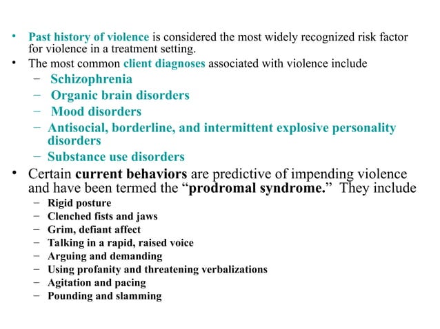 Anger and Aggression Management in psychiatric Mental Health Nursing | PPT