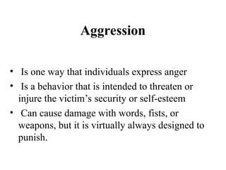 Anger and Aggression Management in psychiatric Mental Health Nursing | PPT