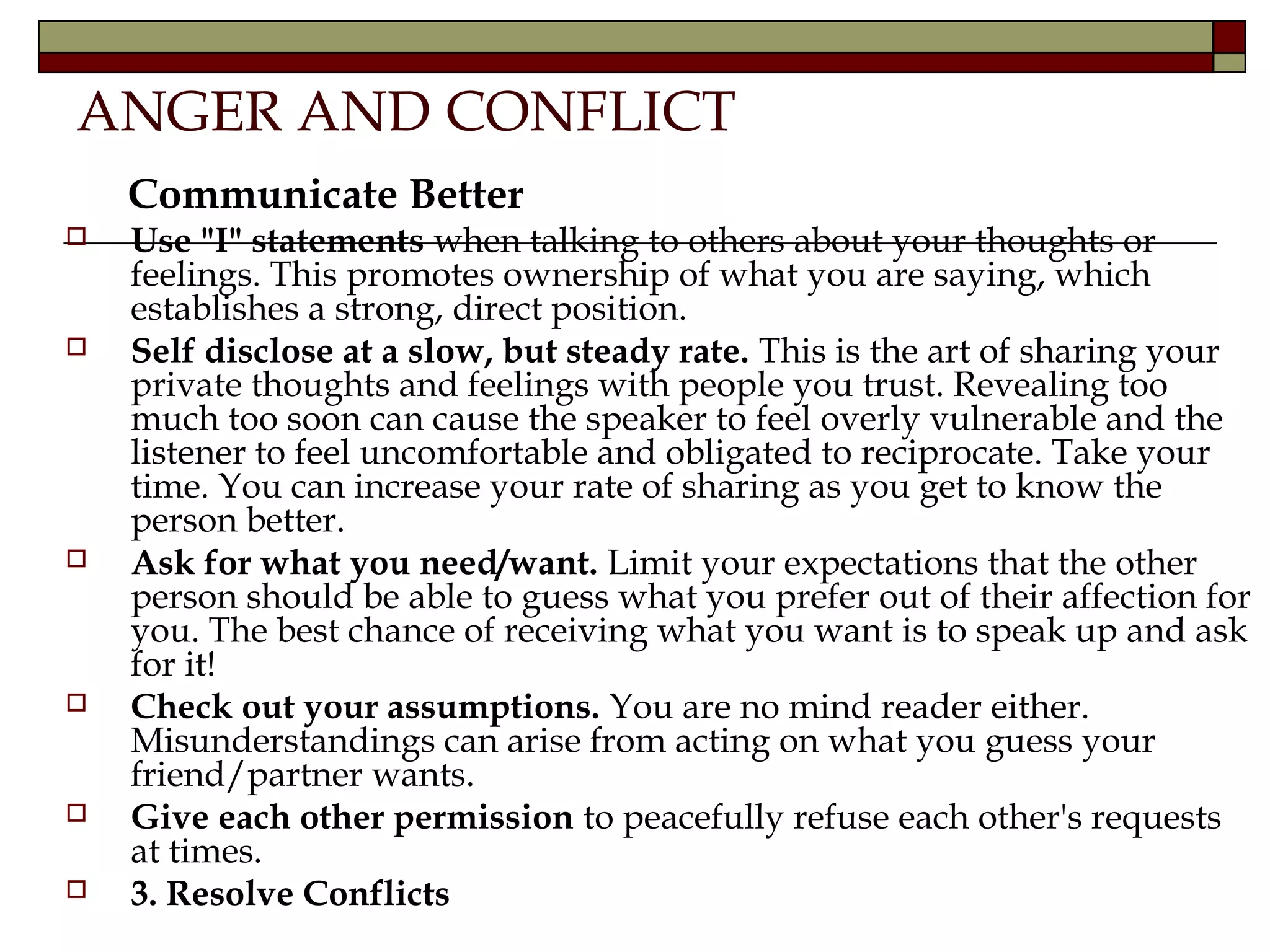Anger and conflict | PPT
