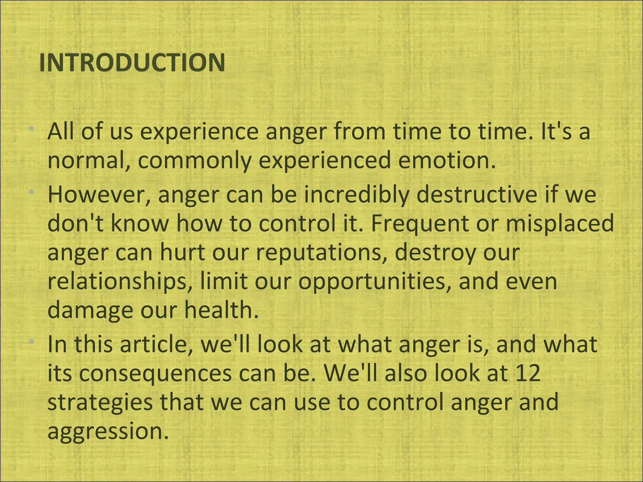 Anger management 12 strategies for | PPT