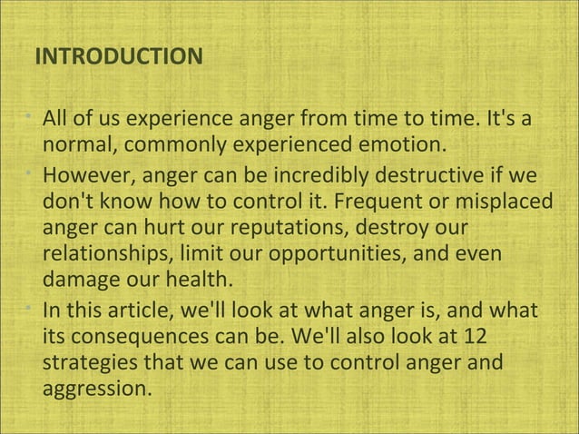 Anger management 12 strategies for | PPT | Mental Health | Diseases and ...