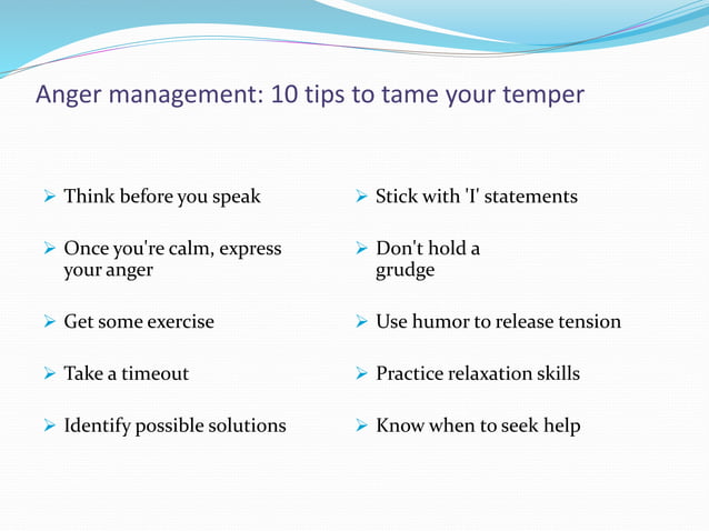 Anger management | PPTX | Physical Therapy | Wellness