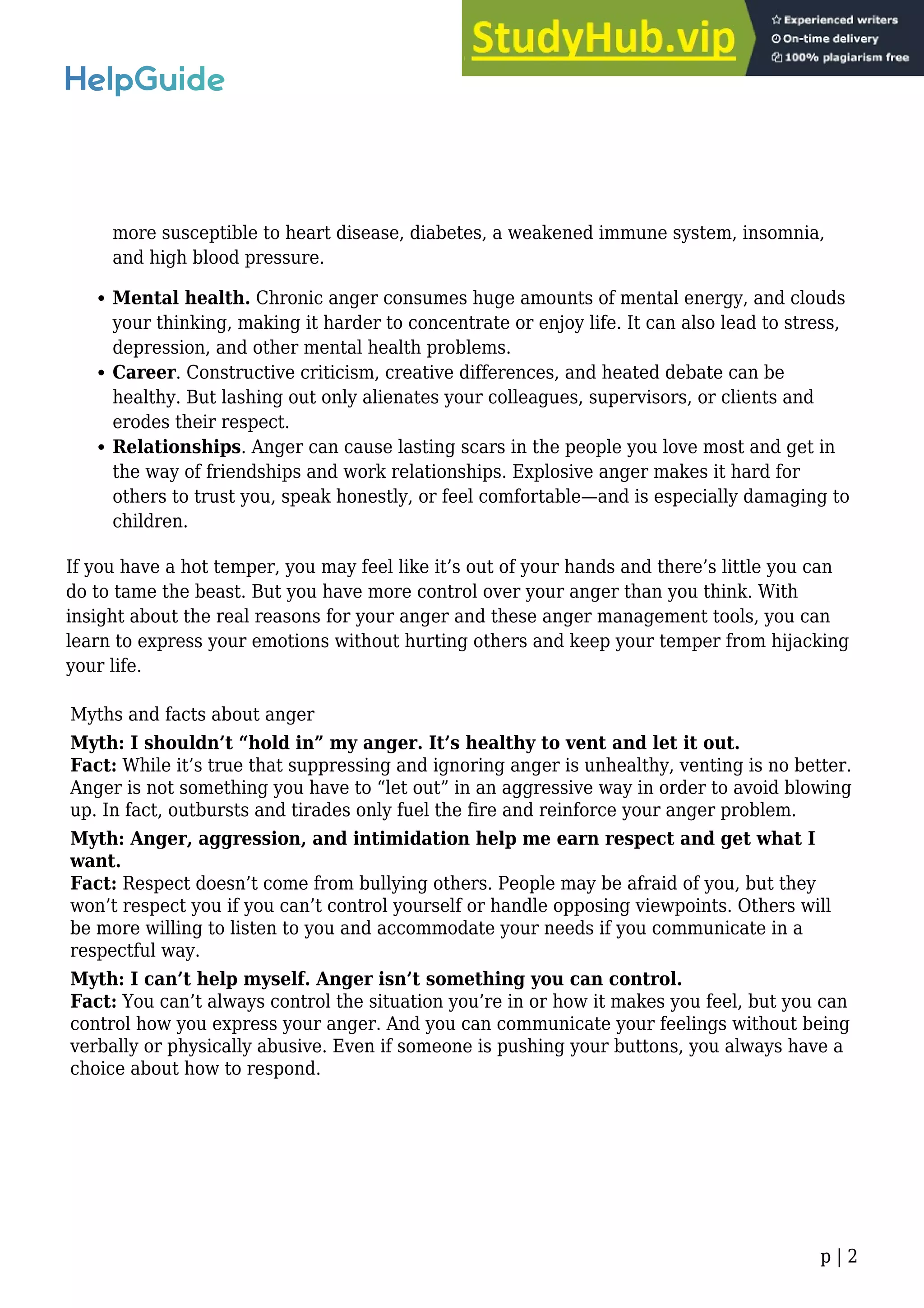 Anger Management | PDF | Mental Health | Diseases and Conditions