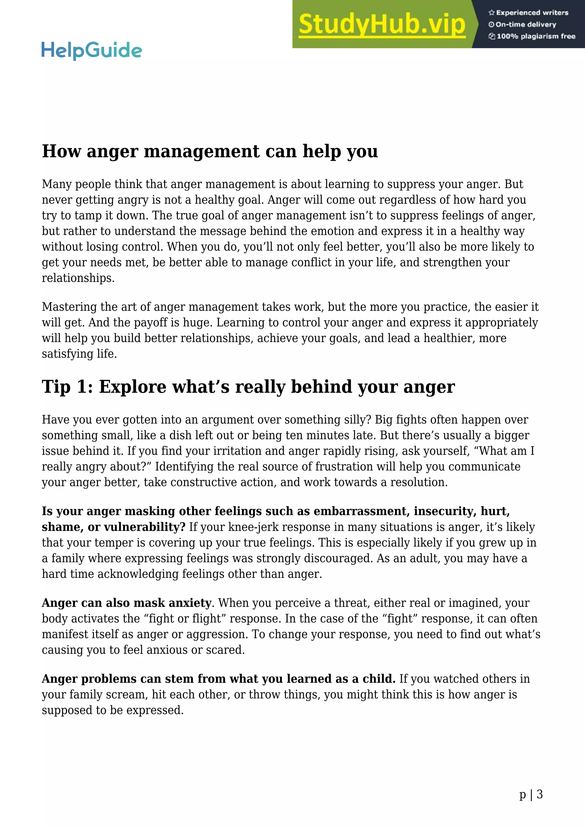 Anger Management | PDF | Mental Health | Diseases and Conditions