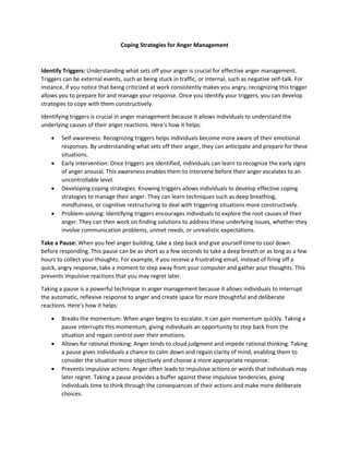 Anger Management for adults and children | PDF