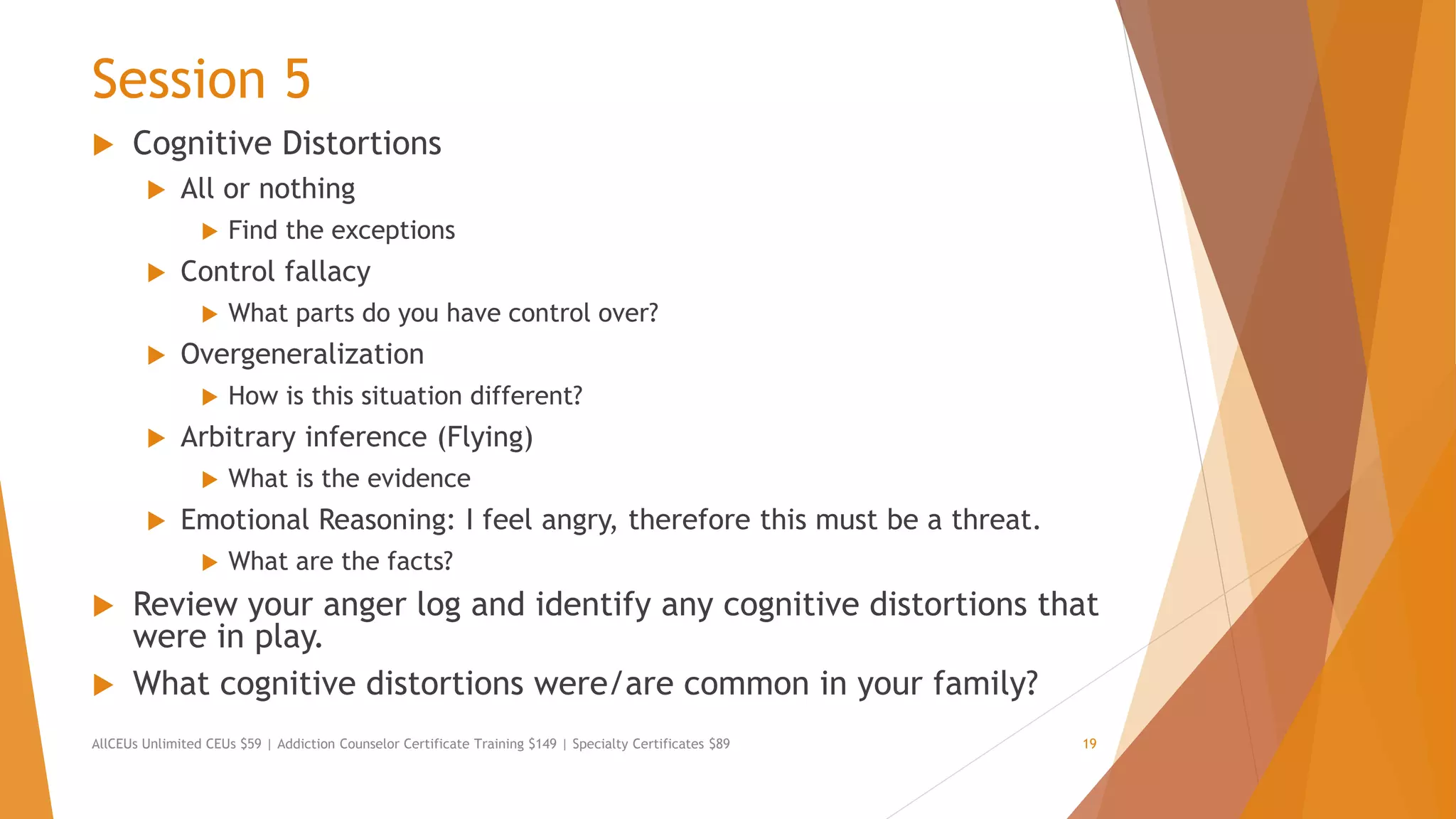 Anger management 9-12 Session Treatment Protocol | PPTX