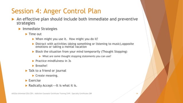 Anger management 9-12 Session Treatment Protocol | PPTX
