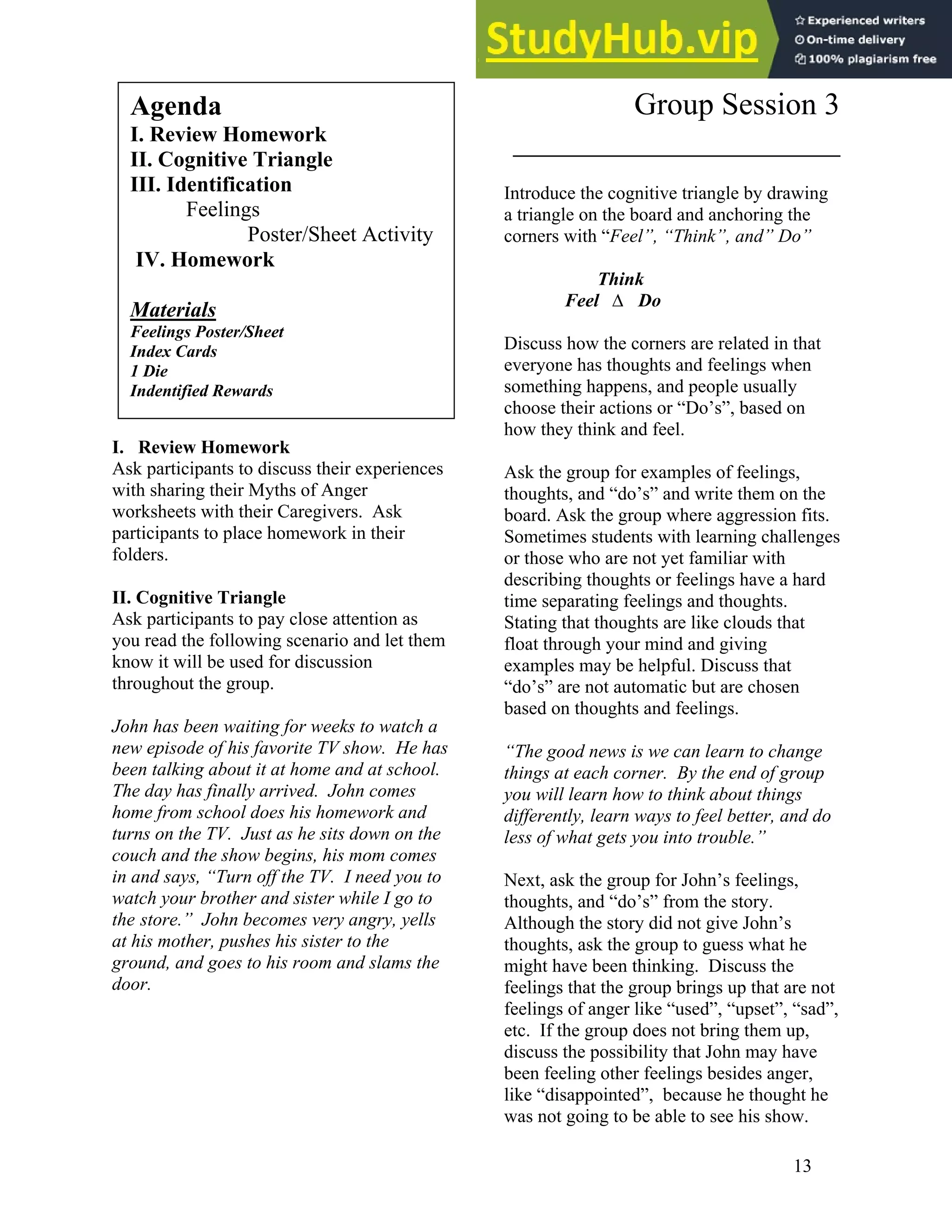 Anger Management A Cognitive Behavioral Group Intervention Protocol For ...