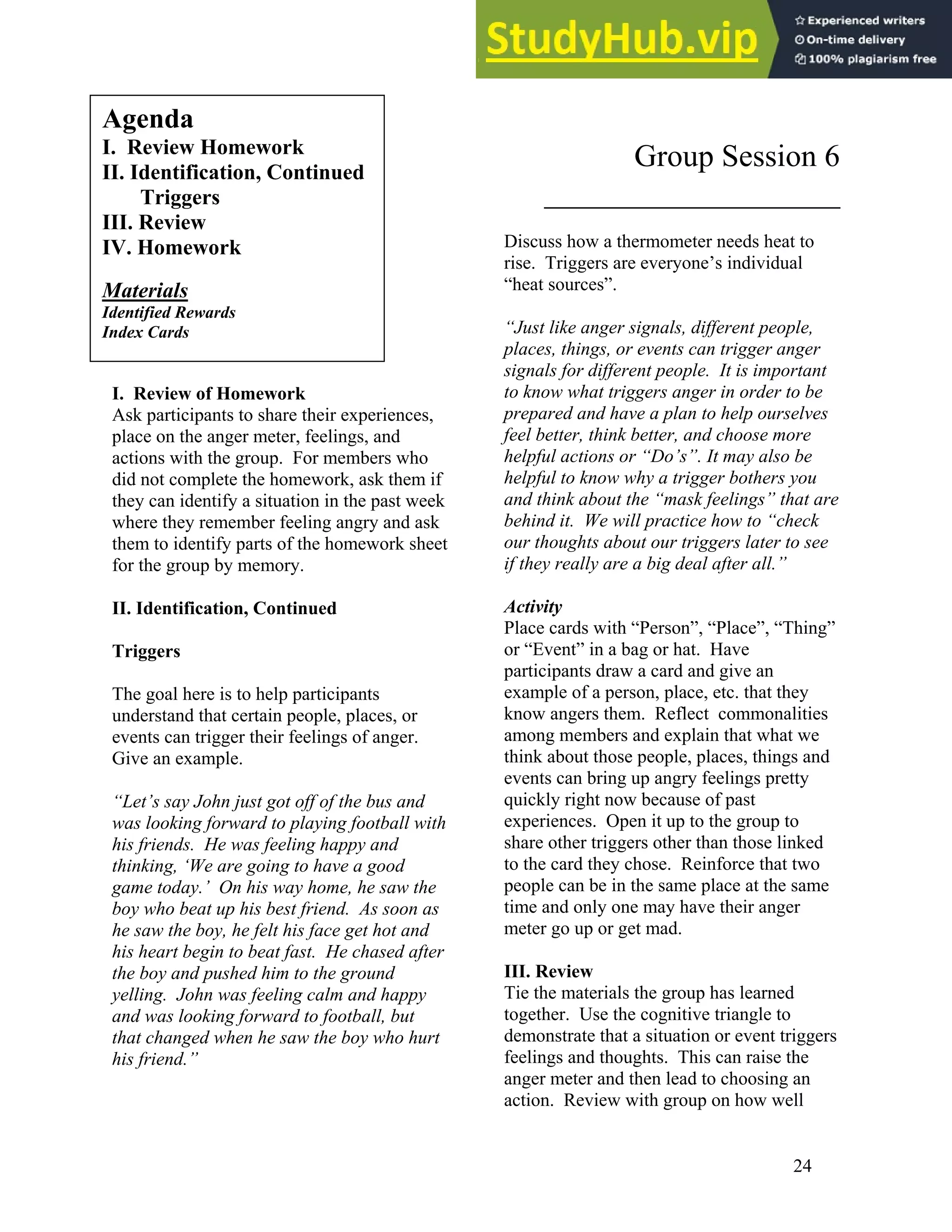 Anger Management A Cognitive Behavioral Group Intervention Protocol For ...