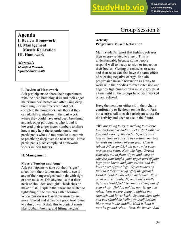 Anger Management A Cognitive Behavioral Group Intervention Protocol For ...