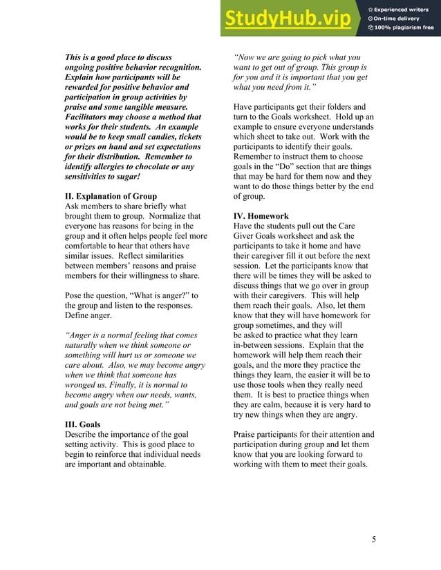 Anger Management A Cognitive Behavioral Group Intervention Protocol For ...