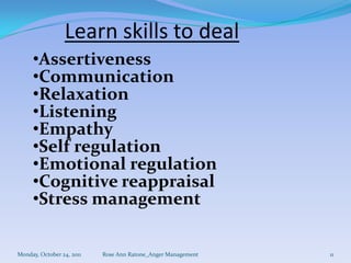 Anger management Presentation | PPTX