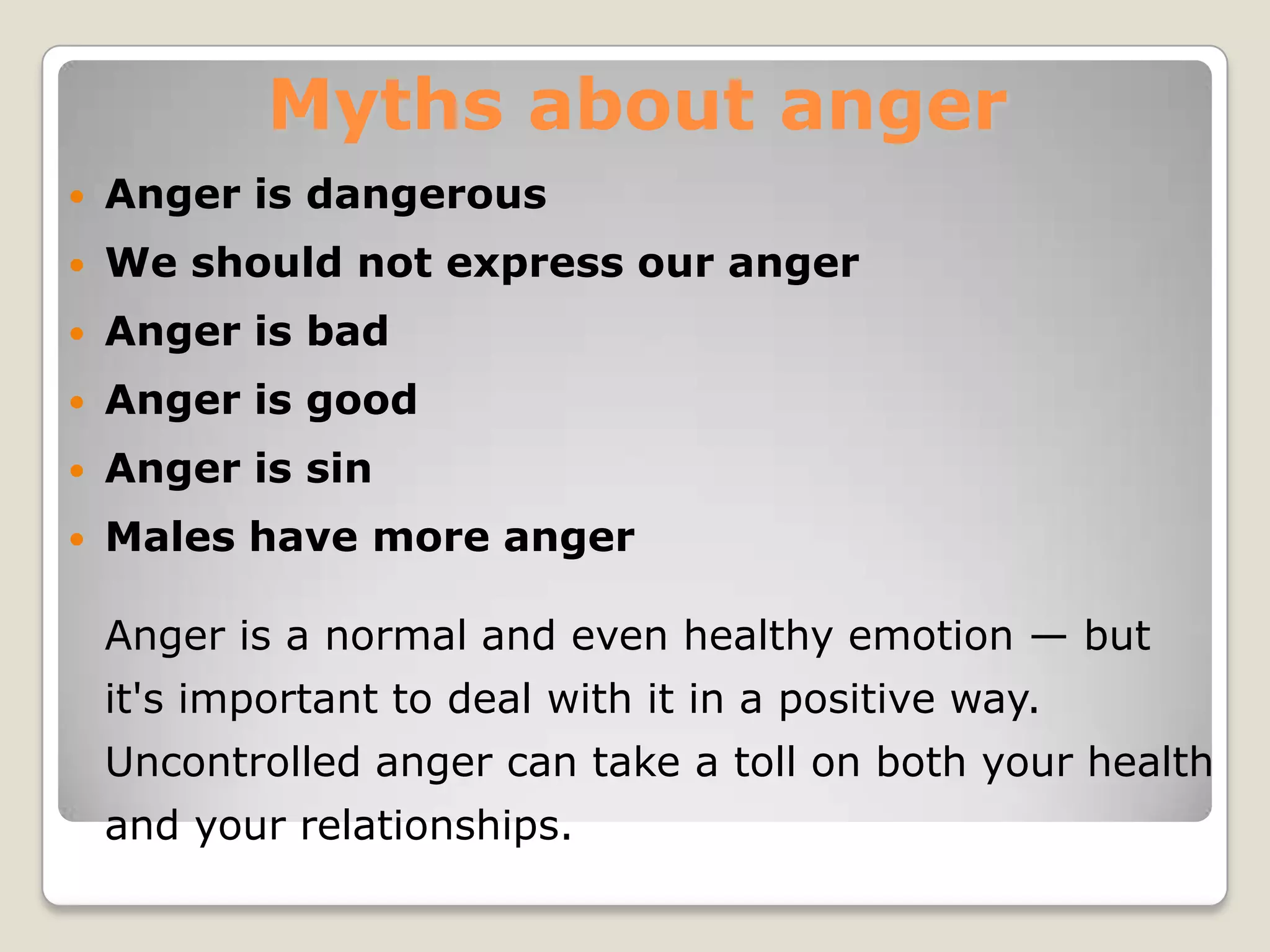 Anger management in students | PPTX