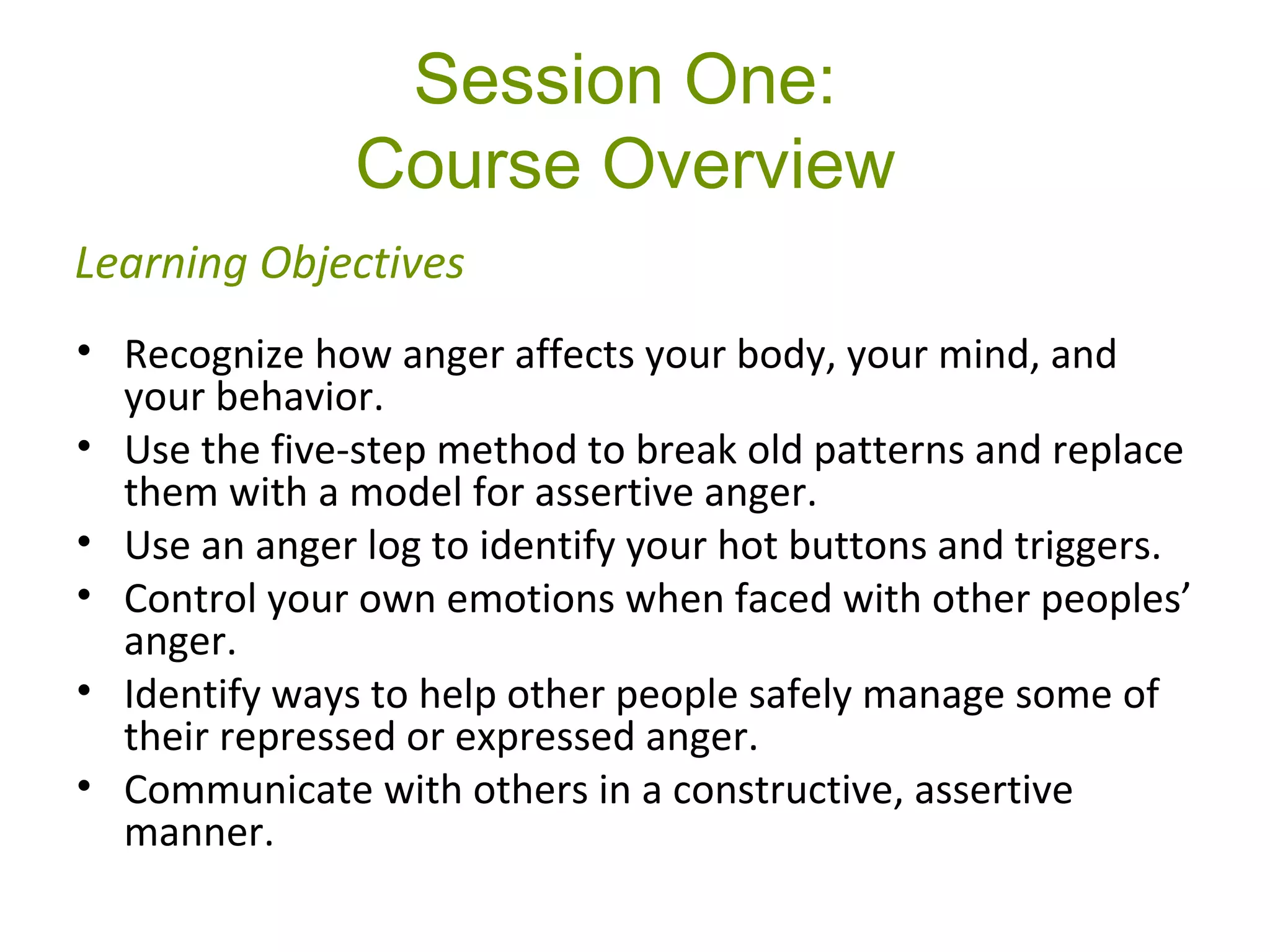 Anger Management: Understanding Anger | PPT