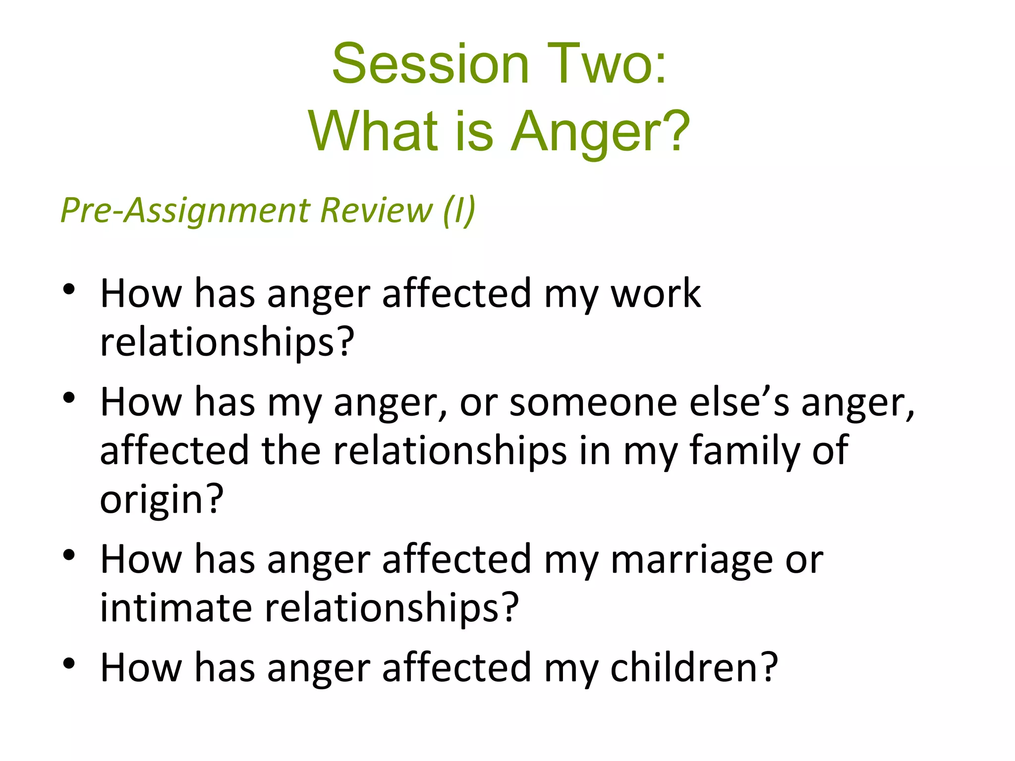 Anger Management: Understanding Anger | PPT
