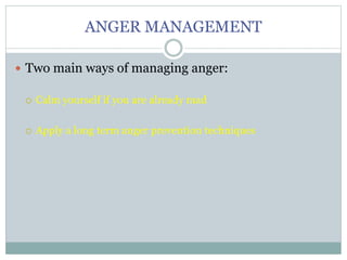 anger management presentation for working professionals | PPTX