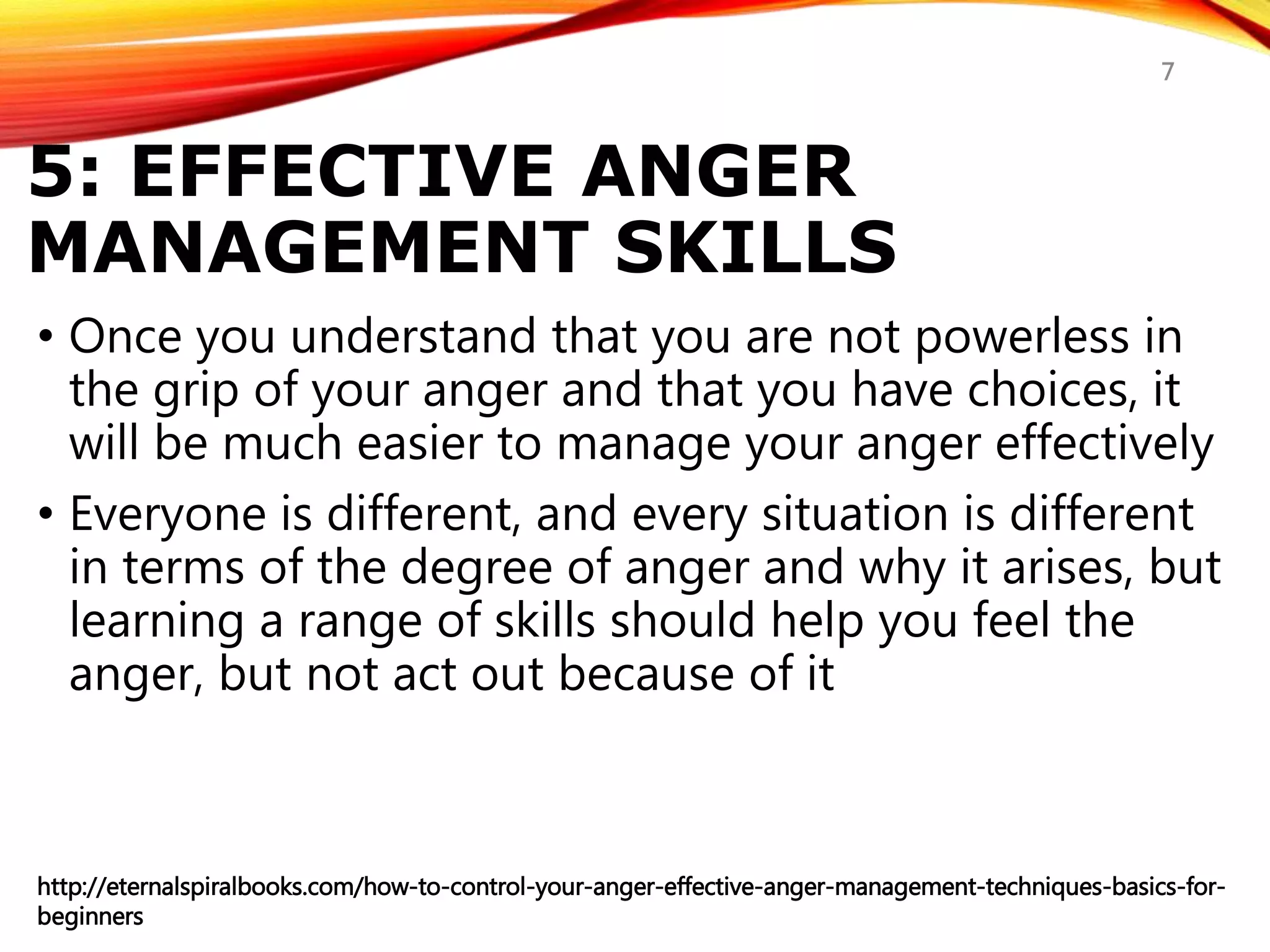 How to Control Your Anger: Anger Management Techniques for Beginners | PPTX