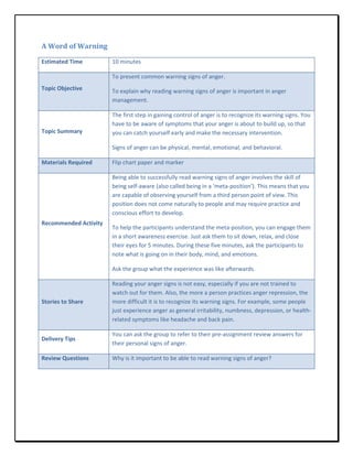 Anger management sample | PDF