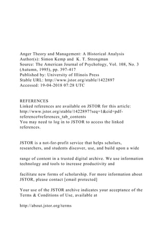Anger Theory and Management A Historical AnalysisAutho.docx